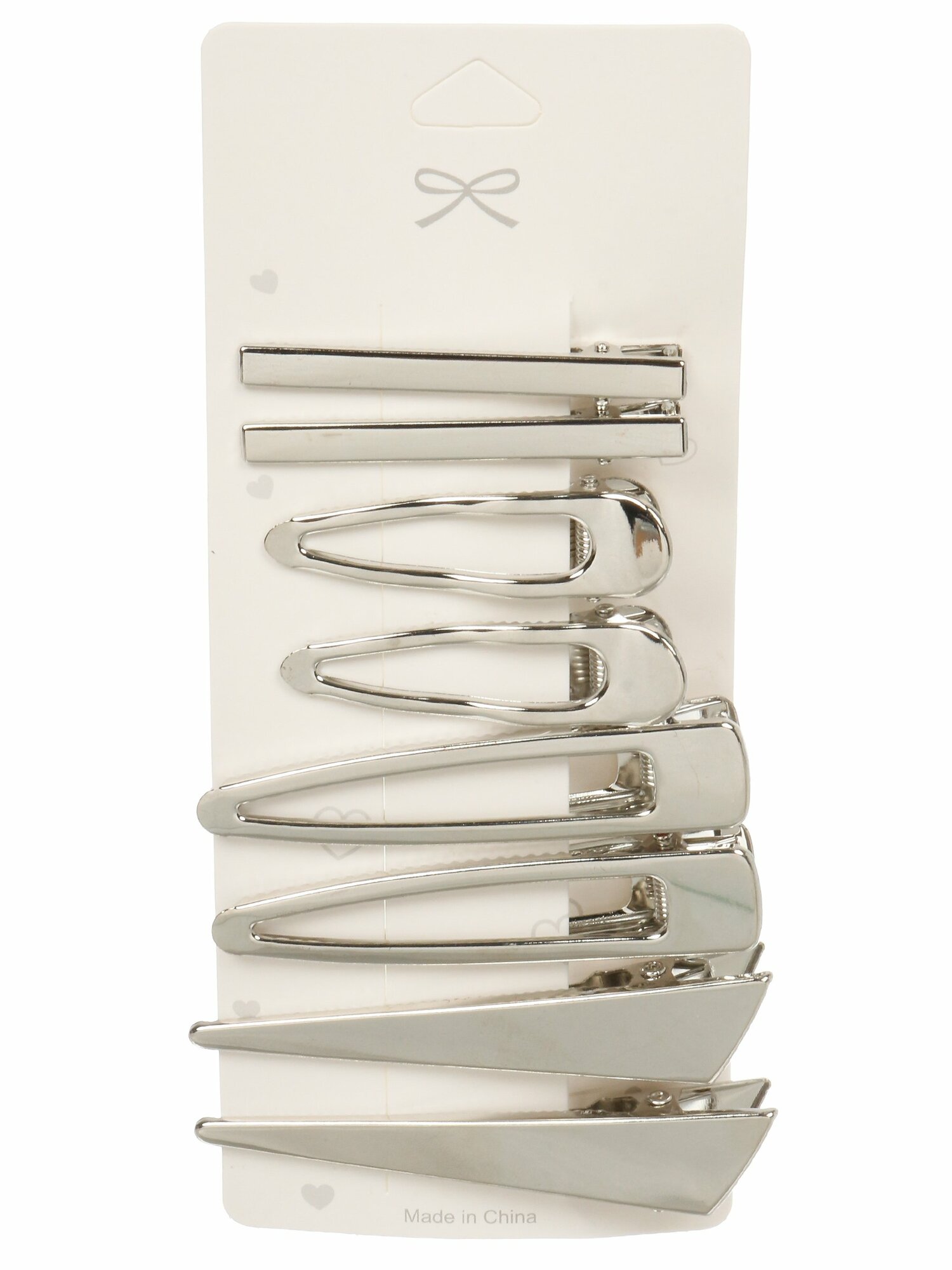 Набор металлических заколок для волос 8 штук, стильные зажимы и клик-клак, серебристые аксессуары A110092