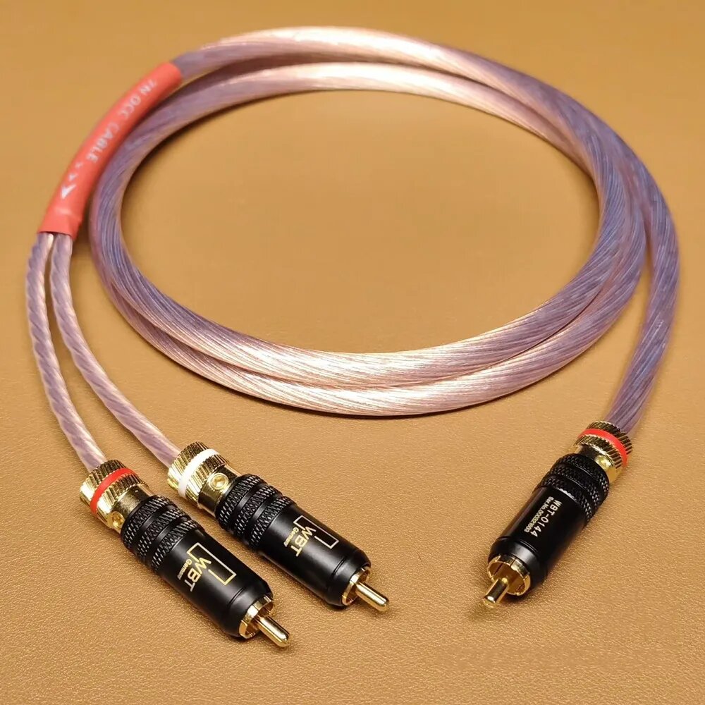 WBT Аудиокабель RCA/RCA, 2.5 м, золотой