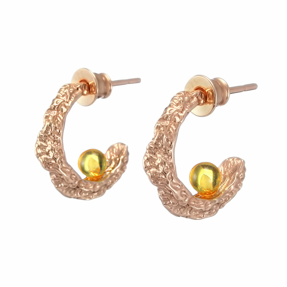 Серьги, серебро, 925 проба, янтарь