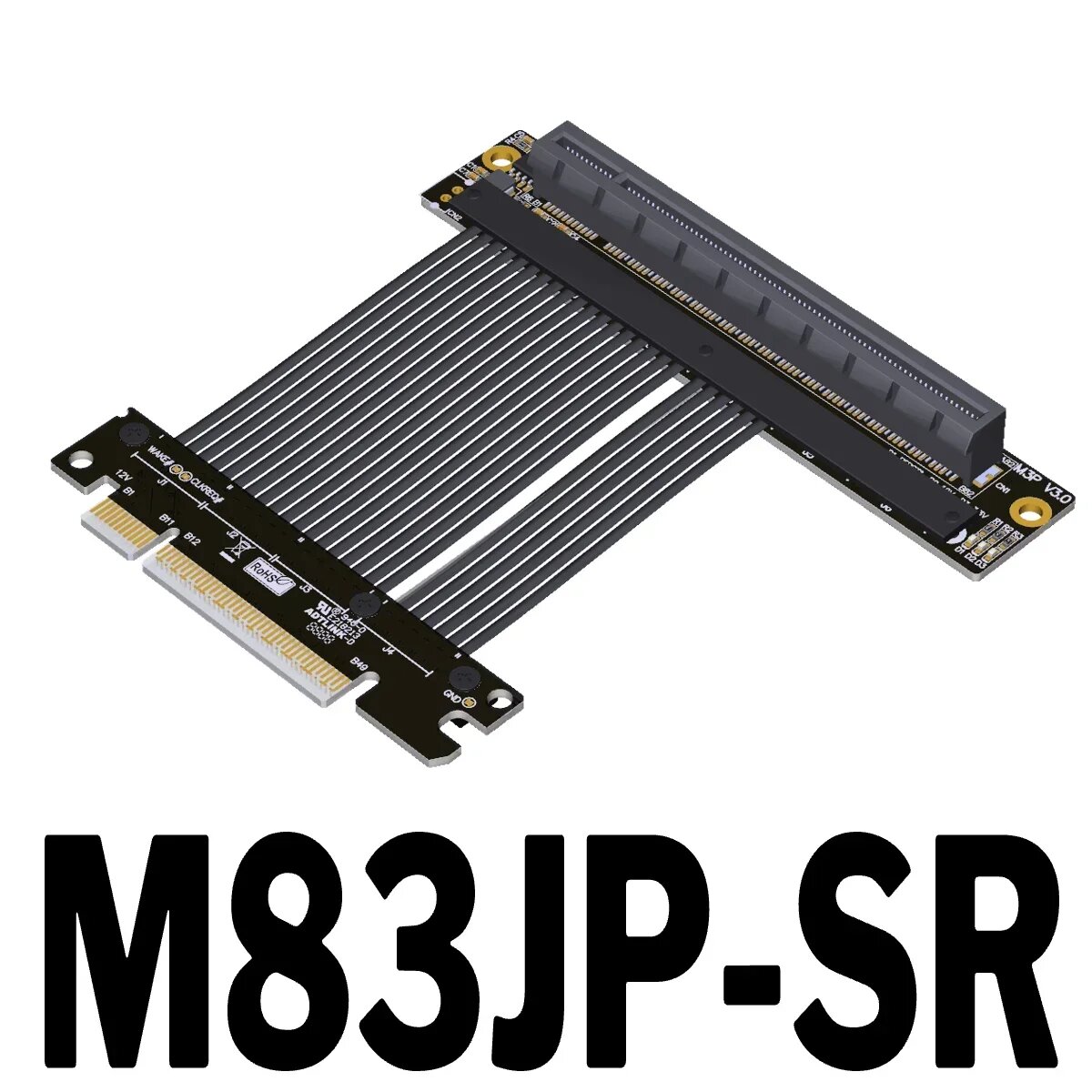 ADT-Link M83JP-SR, кабель PCI-E 3.0/4.0 x8 to x16, 30cm