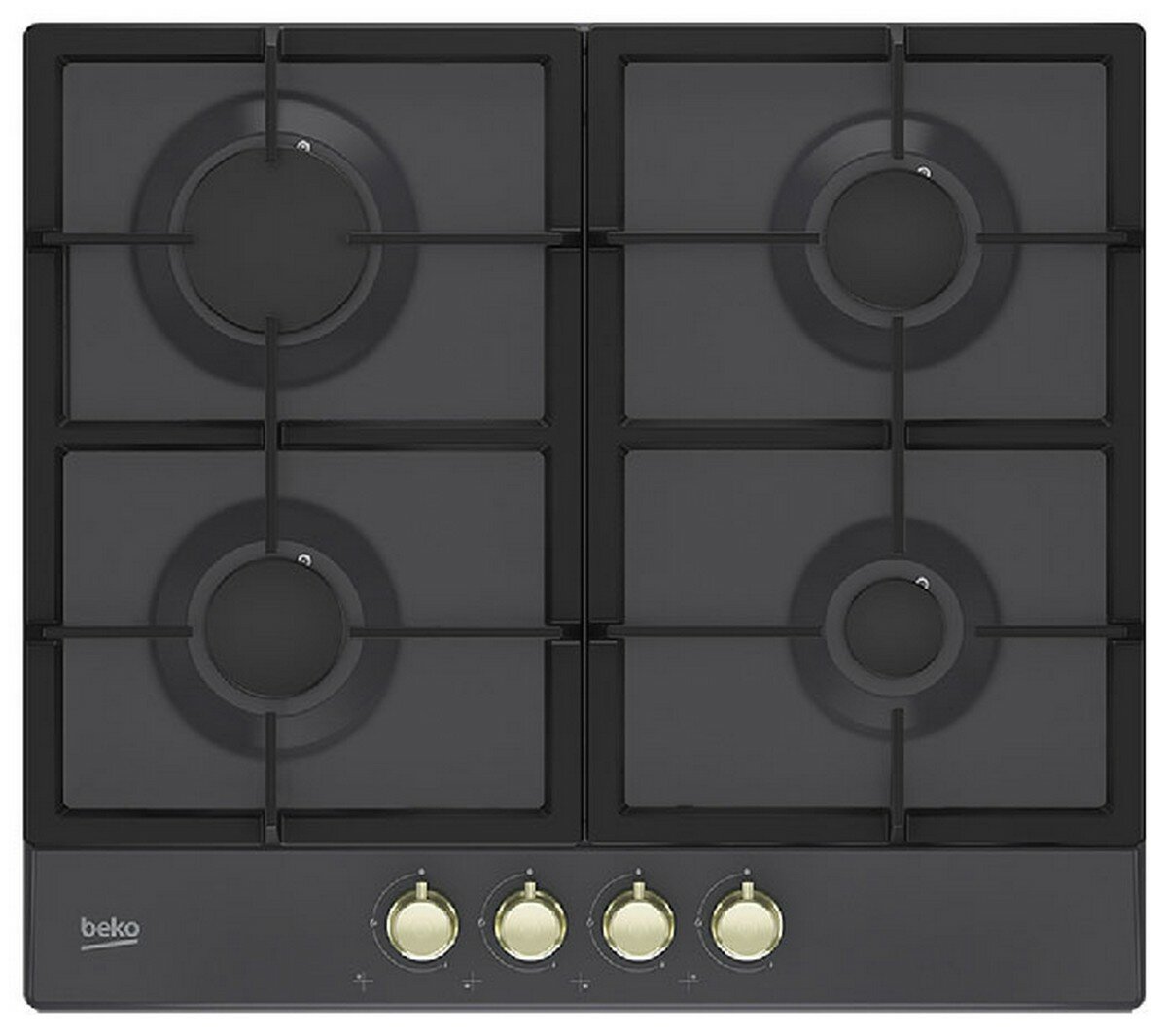 Газовая варочная панель Beko HIAG 64225 SAR 58 см, 4 конфорки электроподжиг газконтроль, антрацит