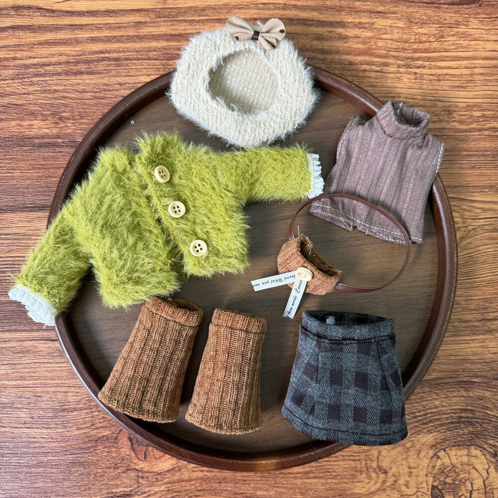 Комплект одежды для куклы BJD высотой 30 см (масштаб 1/6): модный и милый наряд, состоящий из пальто, шляпы, юбки, брюк и ветровки. Только одежда и аксессуары, кукла в комплект не входит