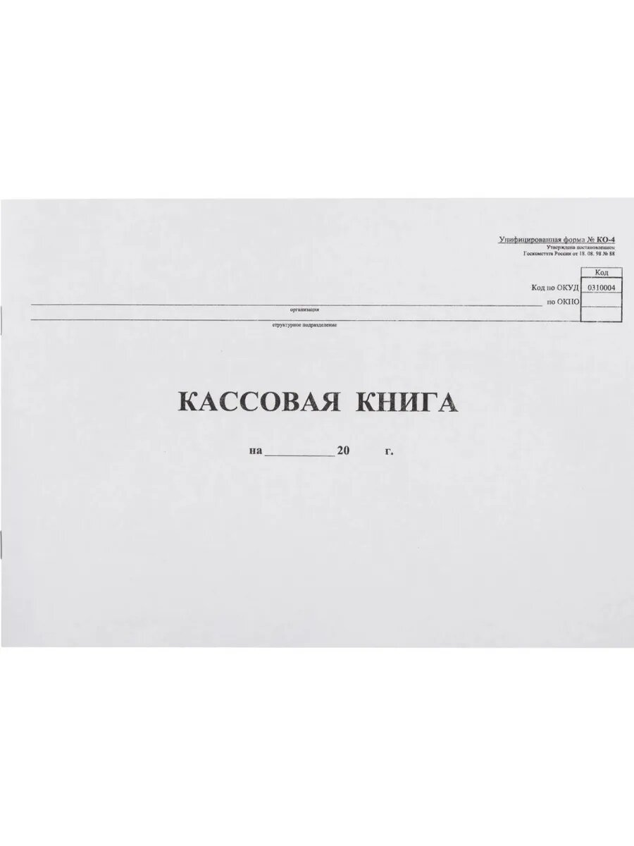 Кассовая книга для учета продаж и доходов