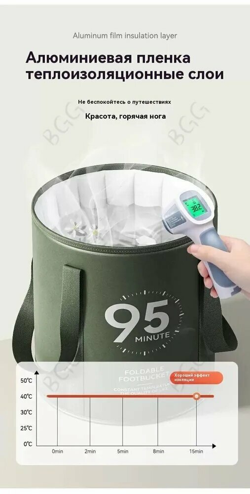 Текстильное ведро 30 л, складное ведро для ванночек для ног, для дома, общежития и путешествий, высокое термостойкое