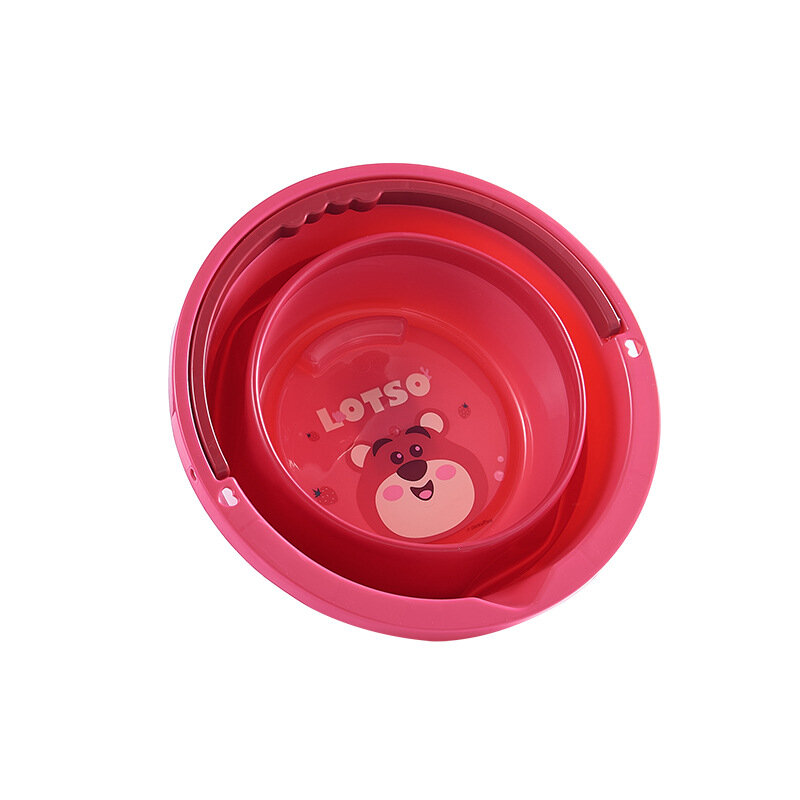 Складное ведро для воды с мультяшным медведем-клубникой, уличное домашнее ведро, ведро для рыбалки, детское художественное ведро