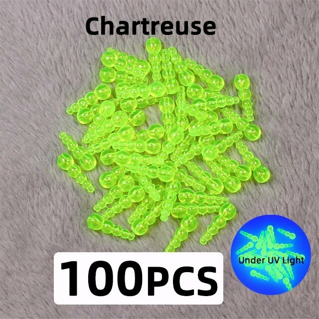 100шт рыболовных бусин Chartreuse, зеленый