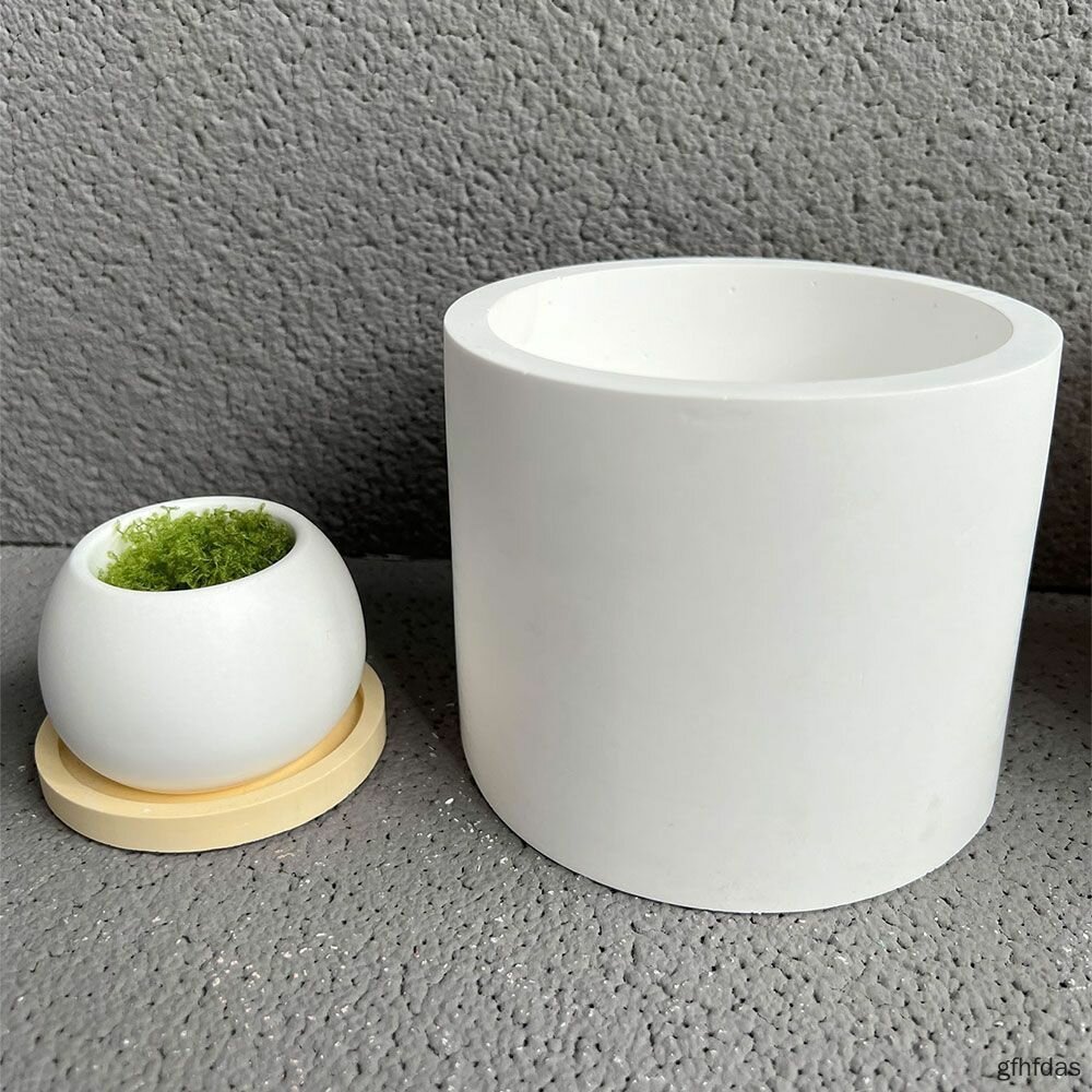 Круглая силиконовая форма для цементного цветочного горшка 13 см/подходит для изготовления гипса, эпоксидной смолы, бетона, поделок из цветочных горшков ручной работы