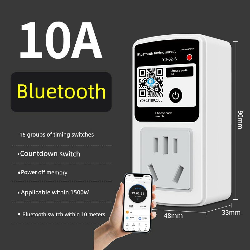 Розетка с Bluetooth для зарядки электромобилей, таймер и отсчет, 10А
