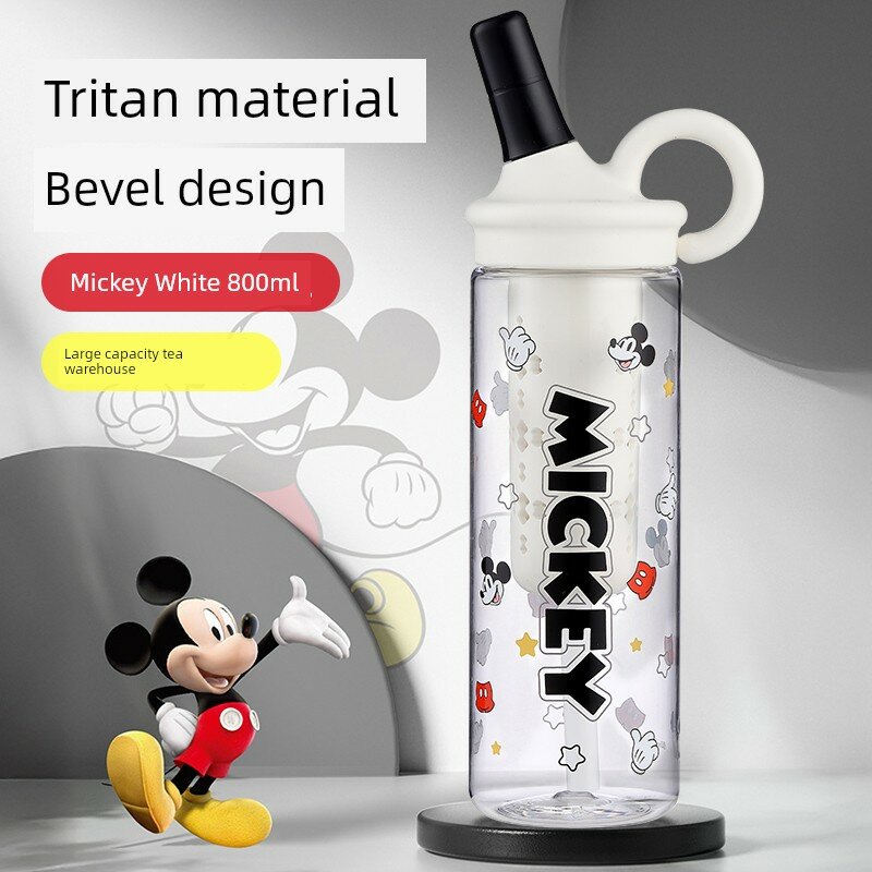 Disney Микки Белый 800мл Стакан с соломкой из безбисфенольного Тритана для детей в школу и на улицу