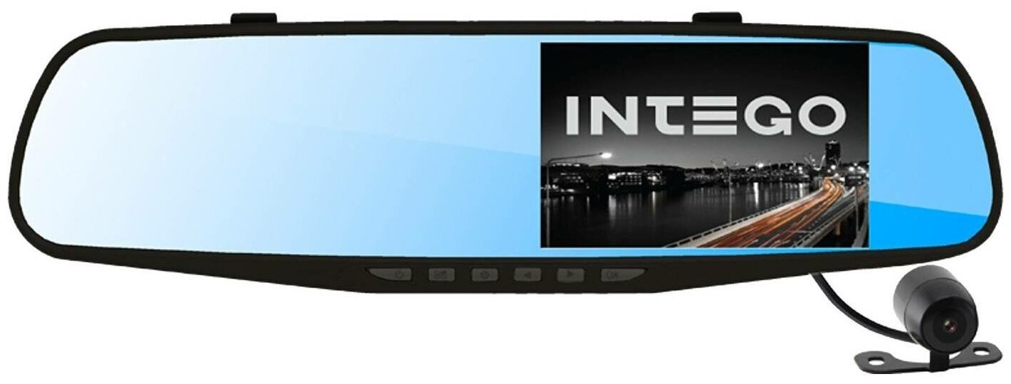 Авторусь INTEGO Зеркало с видеорегистратором INTEGO VX-410MR, HD, 2камеры, функция парковки
