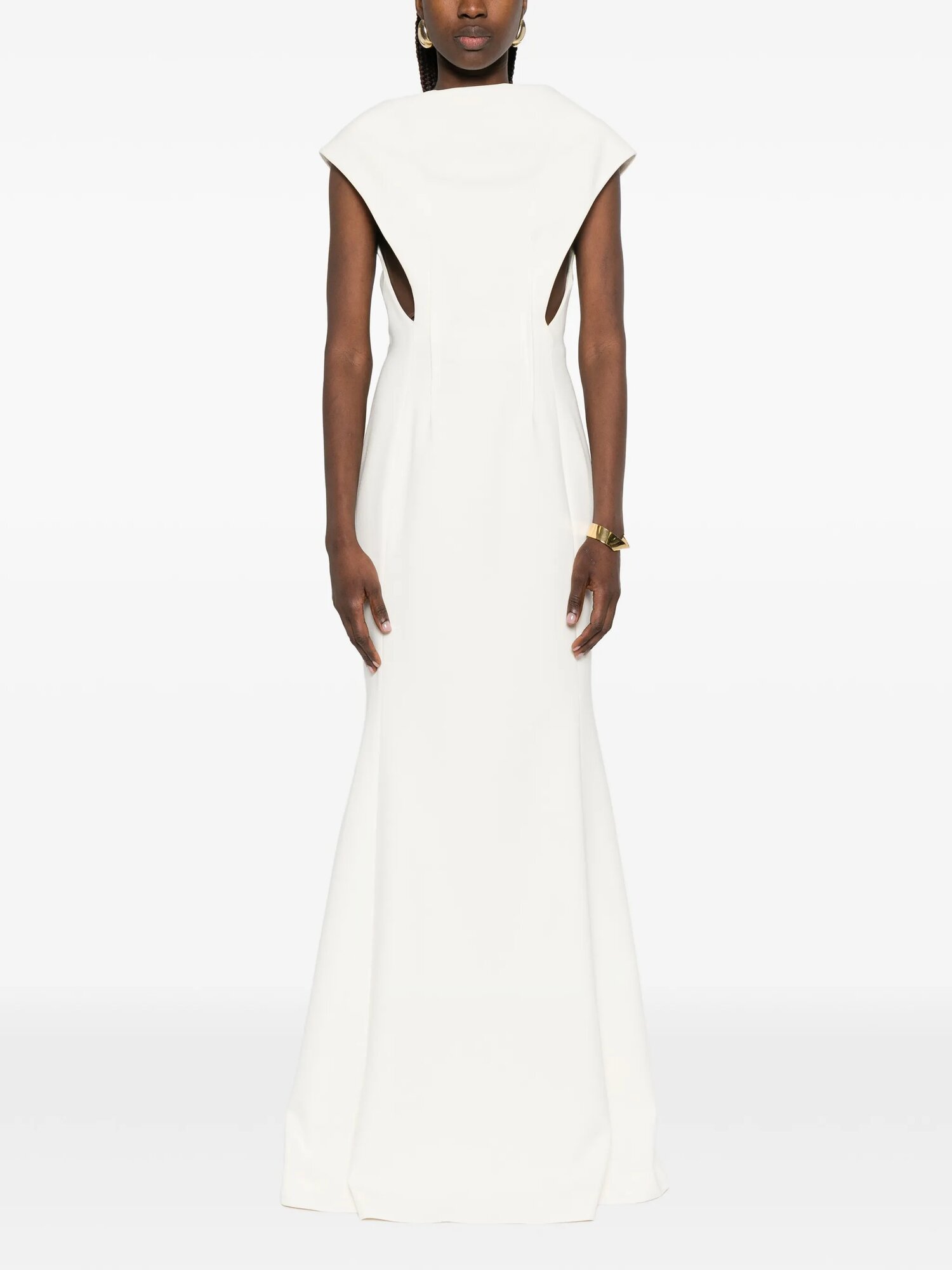 Платье Jil Sander Cap-sleeve maxi dress, размер 40, белый — фото 1