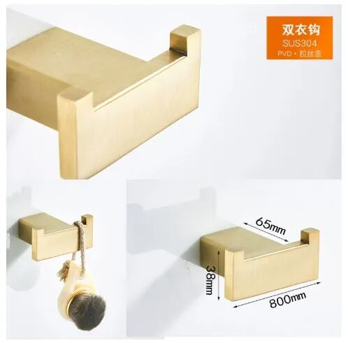 Крючки для ванной Maxonor PURE LIFE ALMA PL1805-2-6 золото матовое