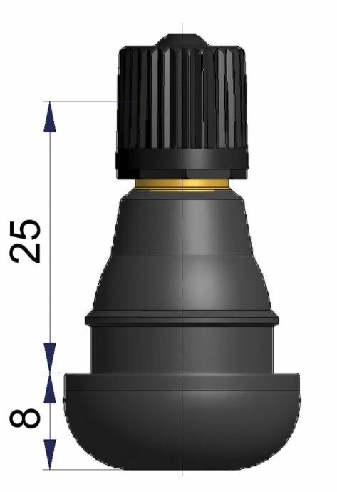 Вентиль TR412/4 шт, сосок для бескамерных легковых шин