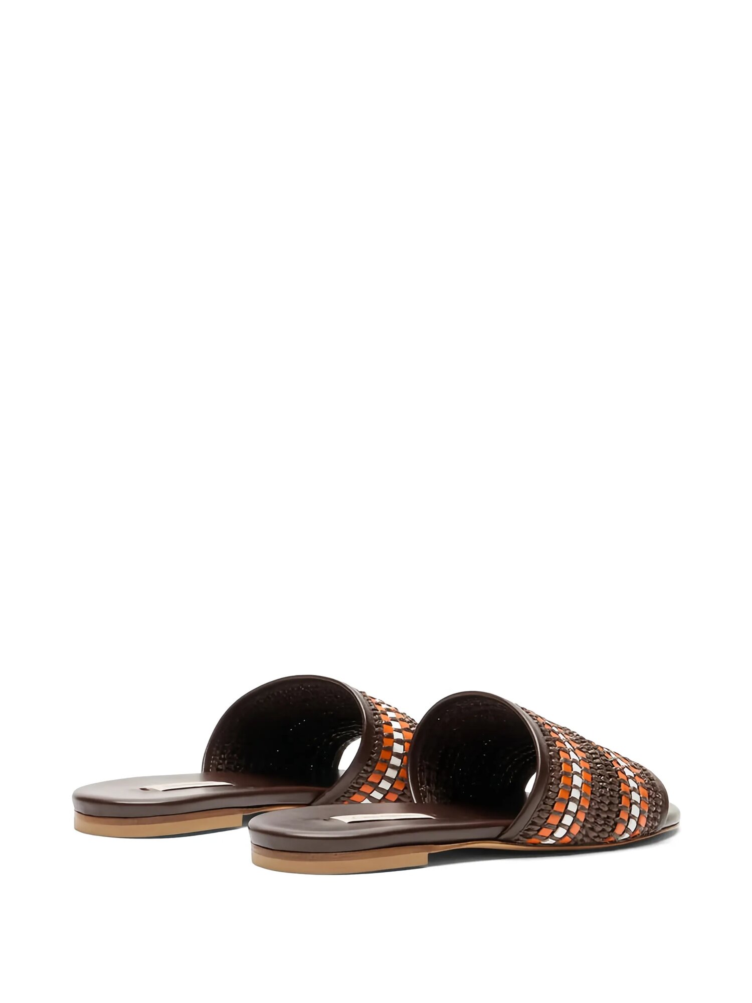 Босоножки Casadei Braided leather flat sandals, размер 39, brown — фото 1