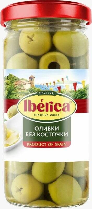 Оливки IBERICA каламата без косточки /стекло/ 235г