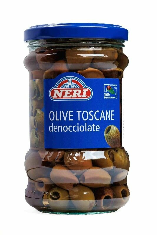 Оливки NERI Тосканские без косточки /стекло/ 290/140г
