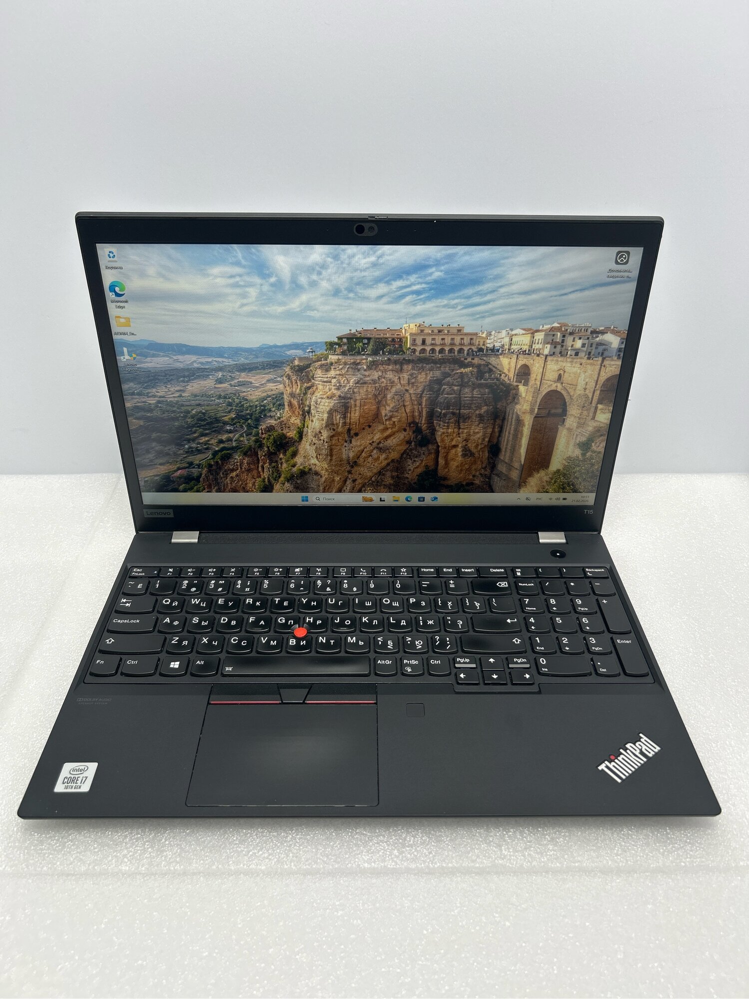 Ноутбук Lenovo ThinkPad T15 Gen 1 (20S6004HRT) 15.6"/Intel Core i7 10510U/RAM 16GB/SSD 512GB/Intel UHD Graphics/1920х1080 IPS/WINDOWS 11/Подсветка:LED. Состояние: Уценка/большой след на матрице от клавиатуры/С1