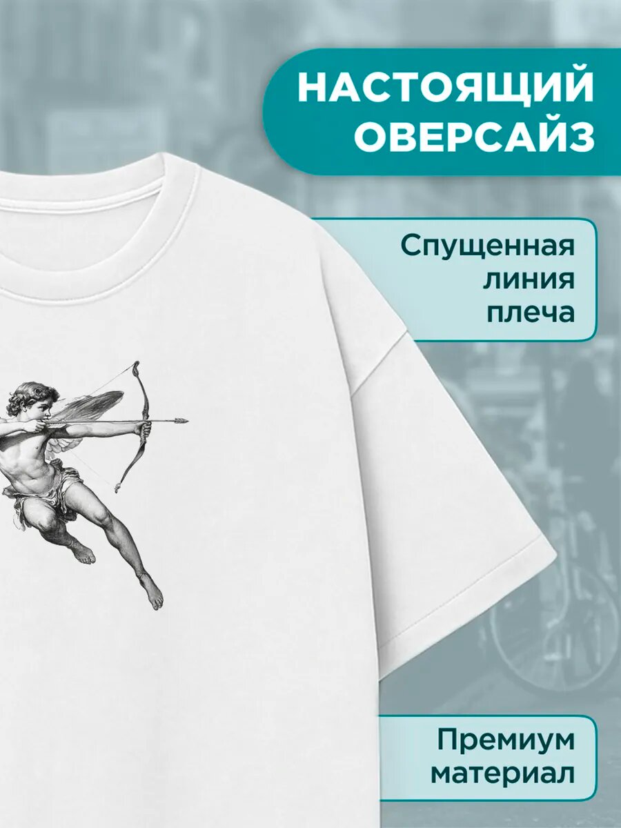 Футболка PRINTSHOT, 1 шт., размер XL, белый — фото 1