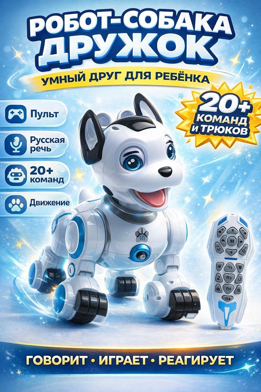 Робот собака интерактивная Дружок игрушка на пульте управления ZYB-B2856N-1