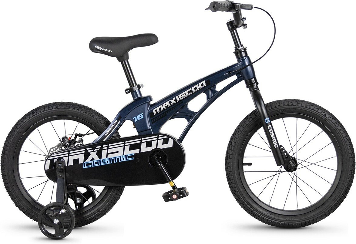 Велосипед Maxiscoo Cosmic 16 Базовая комплектация (2026), рама магниевый сплав, цвет Синий