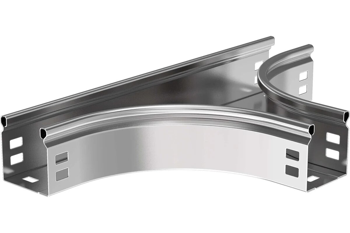 Разветвитель Т‑образный плавный IEK CRT01‑0‑050‑050 50×50 мм светло‑серый из стали со слоем цинка по методу Сендзимира