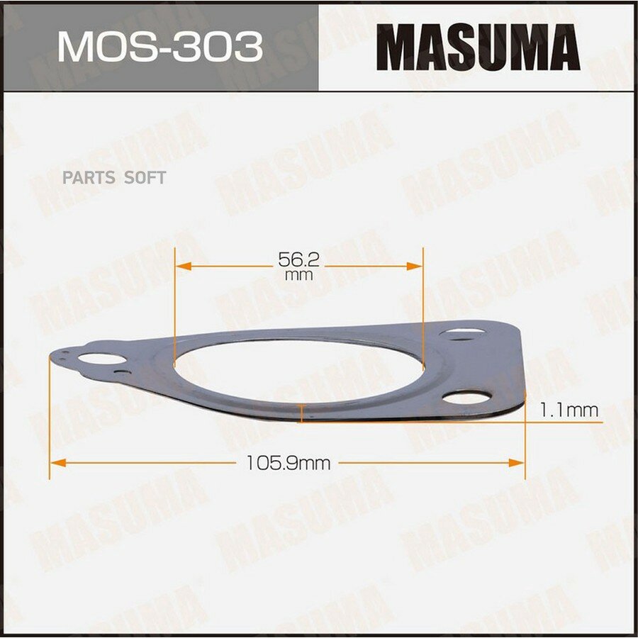 Прокладки глушителя 56.2x105.9x1.1 MASUMA MOS-303 | цена за 1 шт