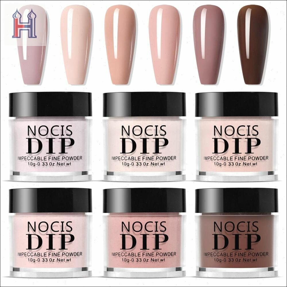 Гель-пудра для покрытия ногтей , малиновая, 6 шт, 60 г, Дип-пудра, DIP Powder