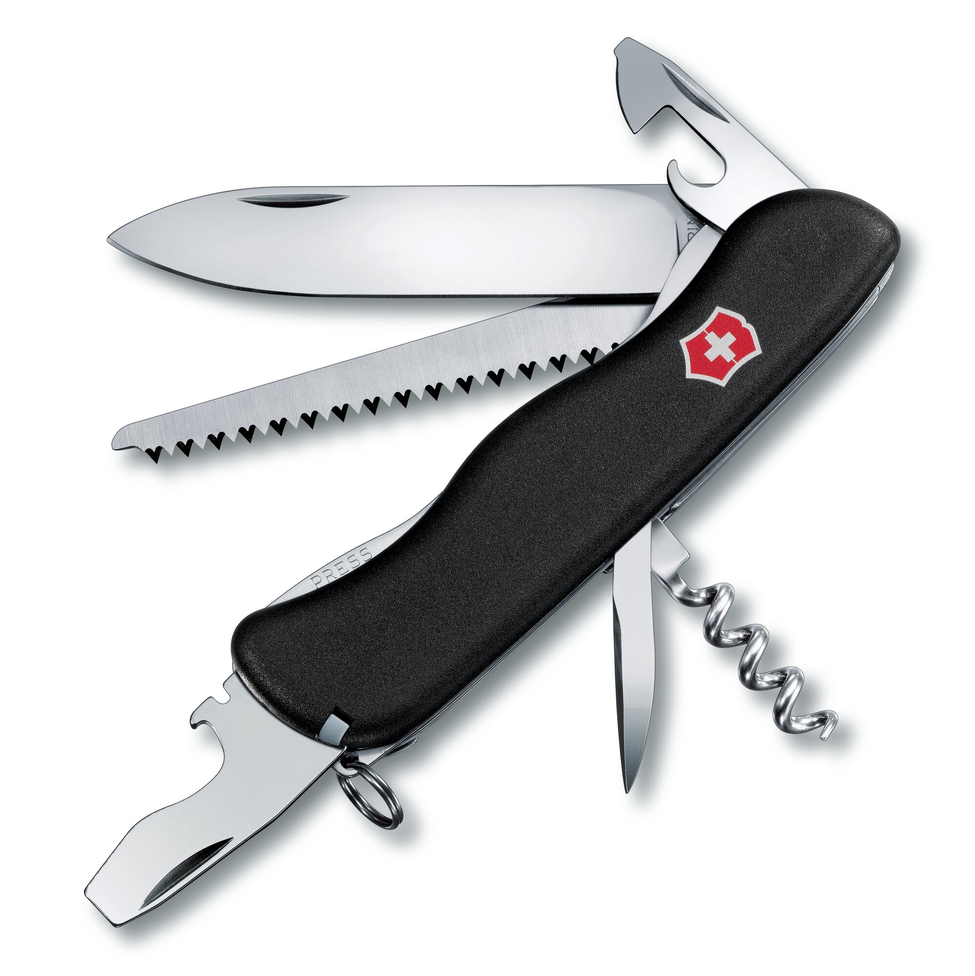 Нож перочинный VICTORINOX Forester, 111 мм, 12 функций, с фиксатором лезвия, чёрный 0.8363.3