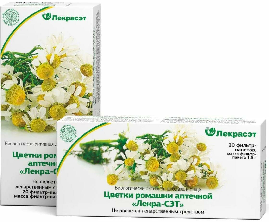 Чайный напиток Лекра-СЭТ Ромашка цветки № 20 пакетов 2871, 1367