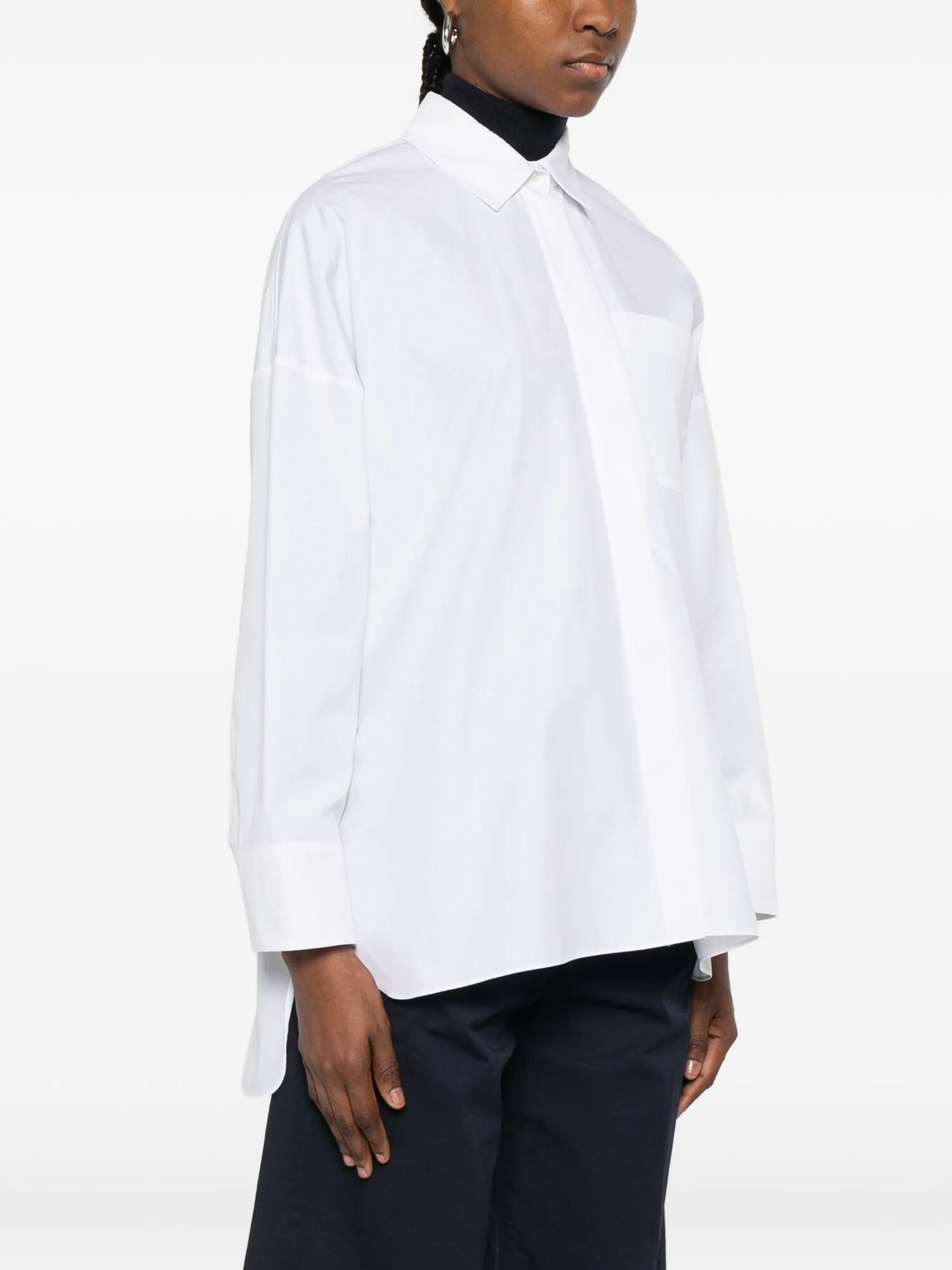 Рубашка Max Mara Pocket cotton shirt, размер 40, бежевый/белый — фото 1