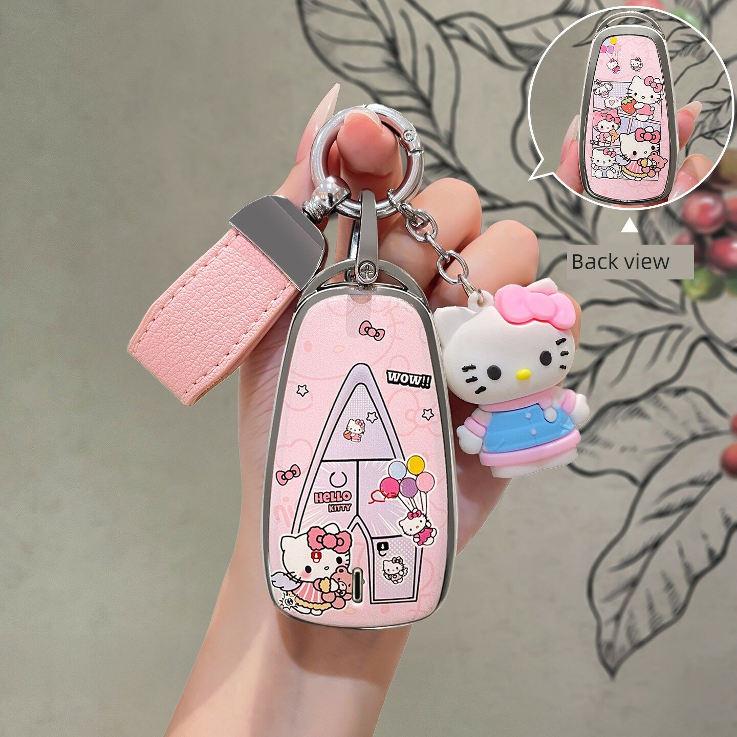 Брелок Hello Kitty с подвеской и розовой бечевкой для автомобильных ключей