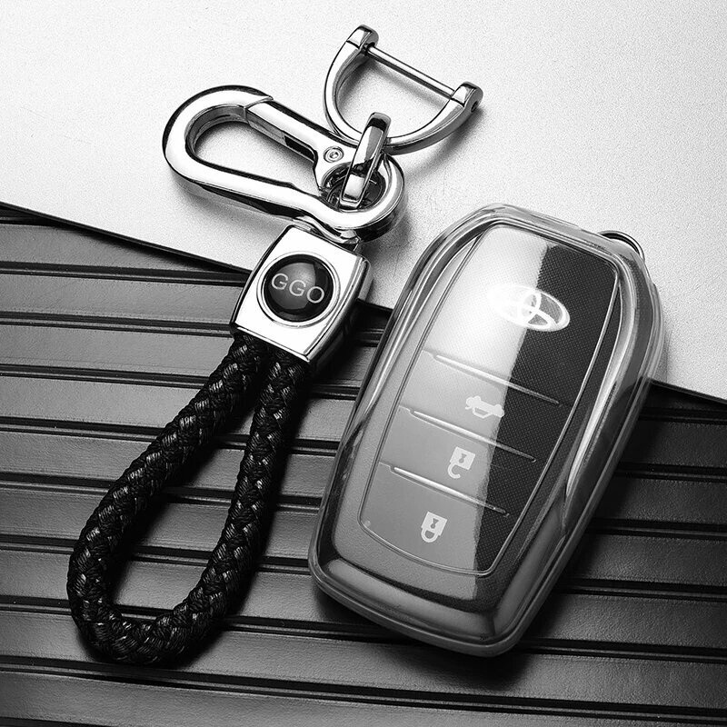 A Стиль Прозрачный Чехол для Ключей с Шнуром в Форме Восьмерки на Toyota RAV4 2021-2022