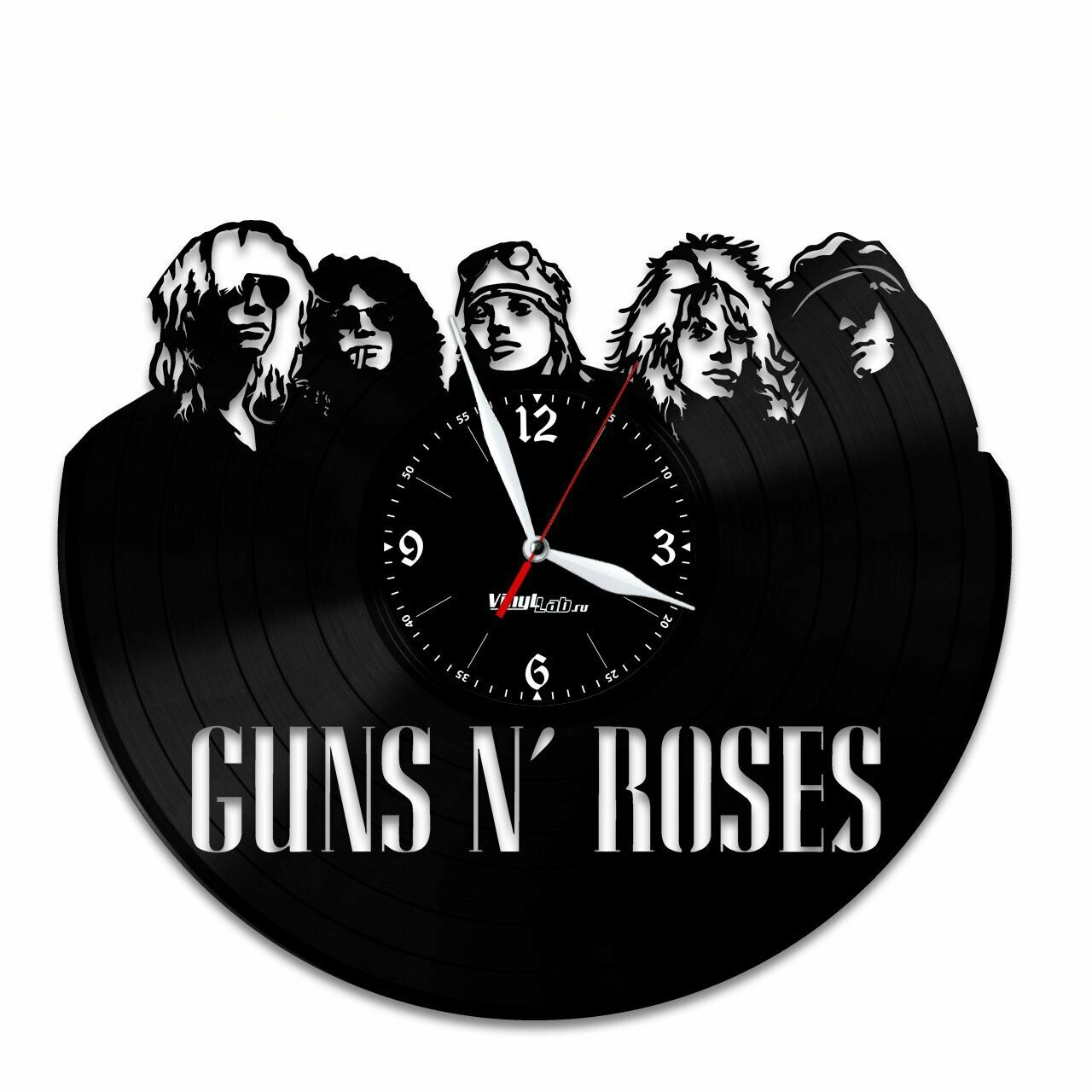 Часы из виниловой пластинки (c) VinylLab Guns N' Roses, диаметр 30 см