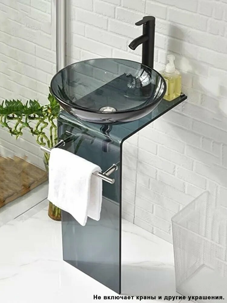 Умывальник /Тумба под раковину в ванную/Ванна моечная , СтеклоВключает водосточные трубы 40Х 40Х 70см