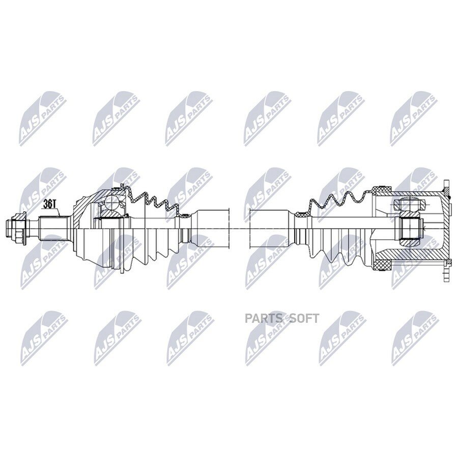 Полуось VW GOLF IV 97-, BORA 98-, SKD OCTV I 96-, SEAT LEON 99-, TOLEDO II 98-, AUDI A3 96-/ЛЕВ, ATM от официального дистрибьютора, NTY, артикул NPWVW203
