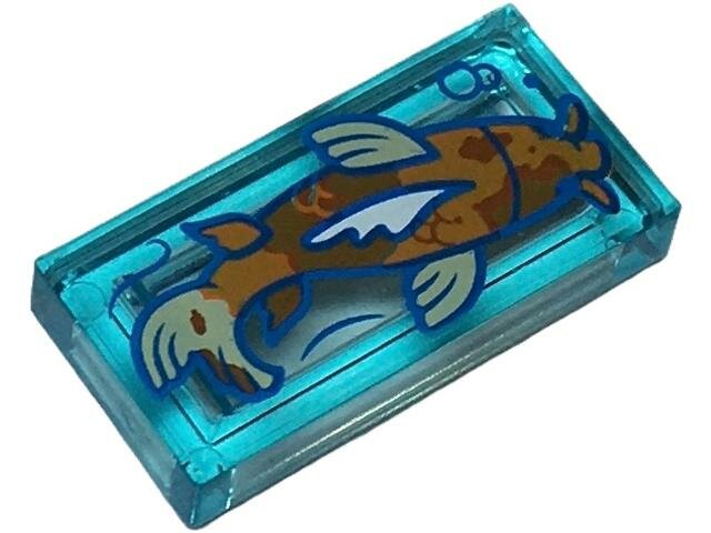 Деталь Lego 3069pb1180 Tile 1 x 2 with Dark Orange Koi Fish with Reddish Brown Spots Pattern