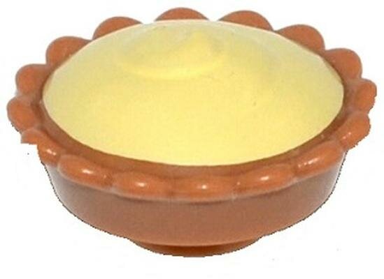 Деталь Lego 93568pb02 Pie with Bright Light Yellow Cream Filling Pattern