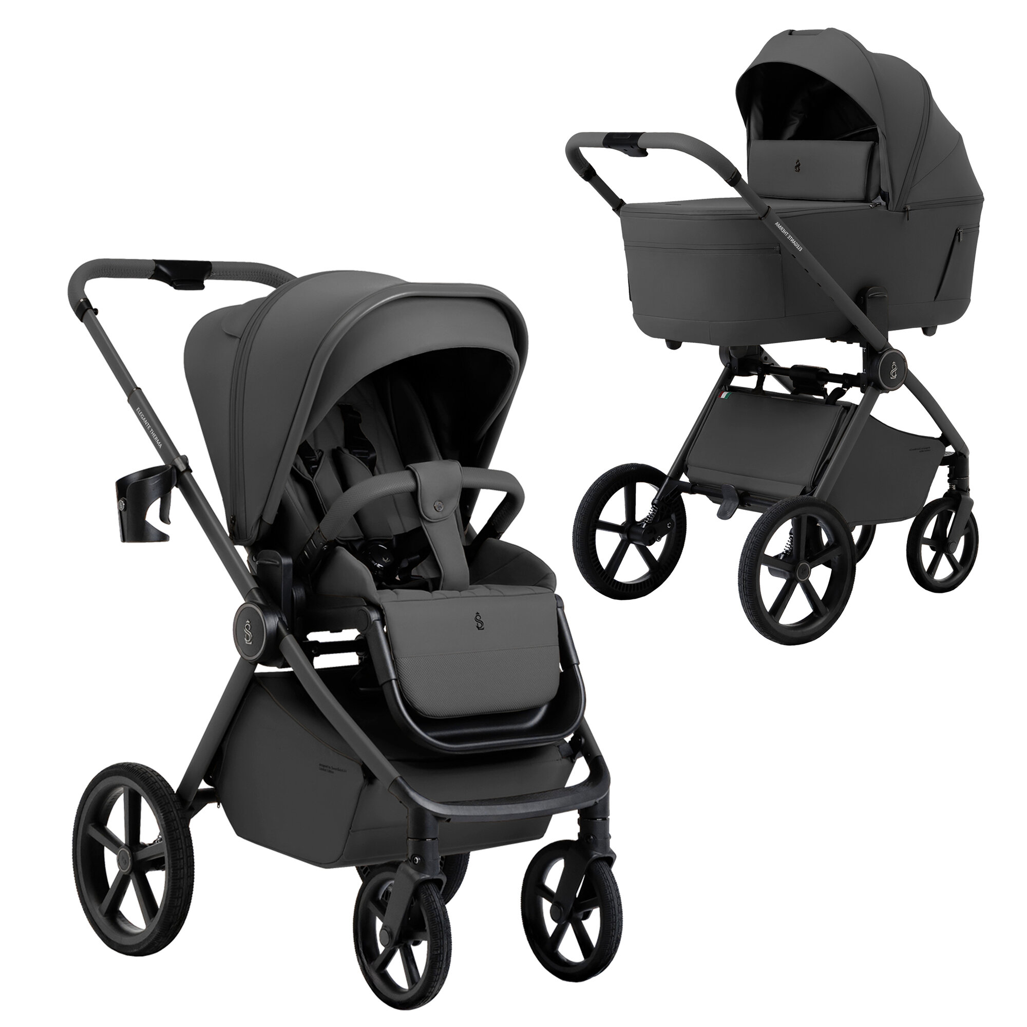 Детская коляска 2в1 Sweet Baby Elegante Therma Colore, цвет Dark Grey SBL (Серый), артикул производителя 427712