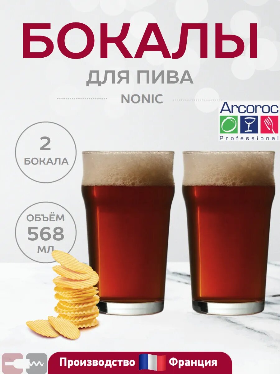 2 бокала для пива 568 мл Nonic