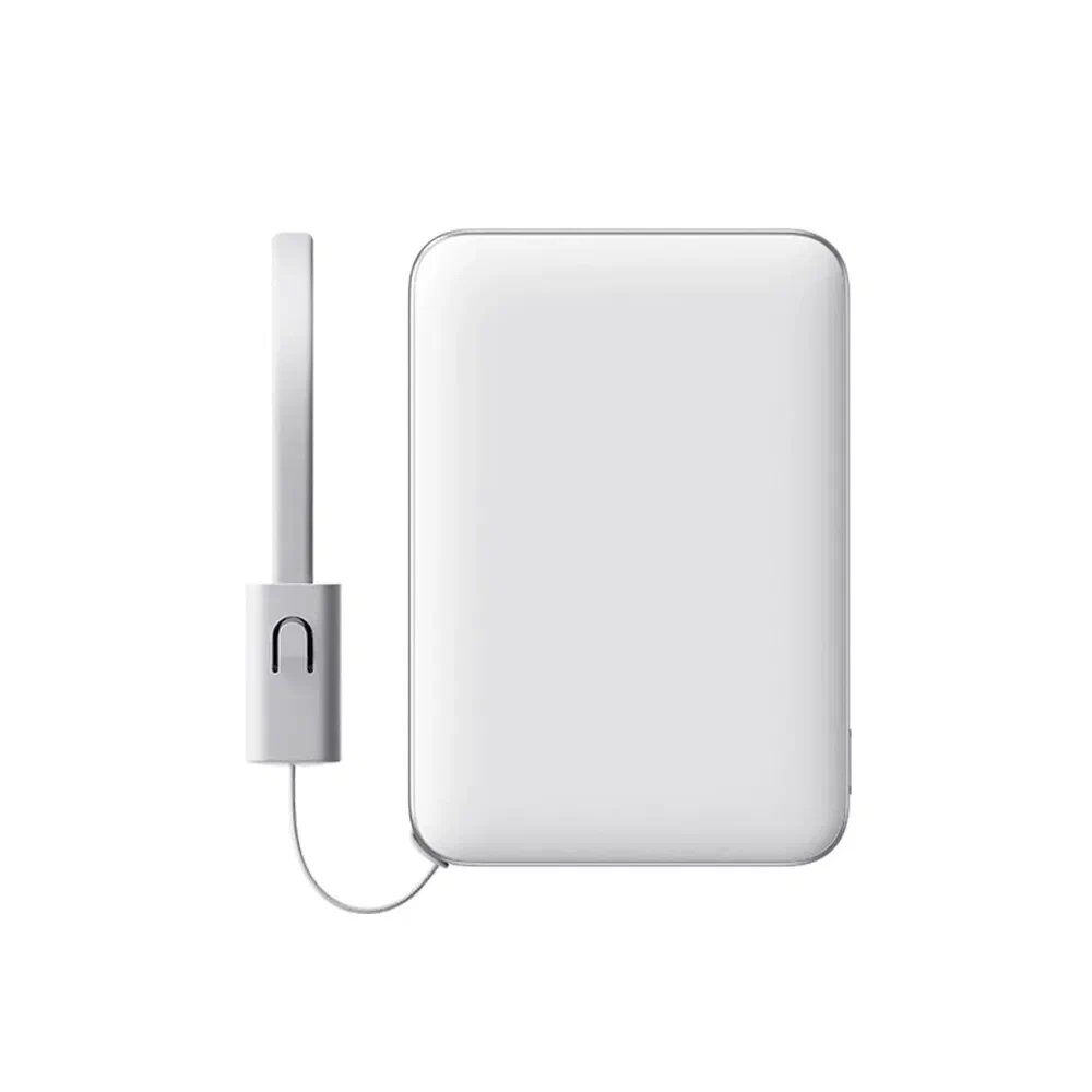 Ультратонкий внешний аккумулятор Xiaomi Ultra-Thin Power Bank with Built-in Cable 5000 mAh 22.5W White (PB0522S)