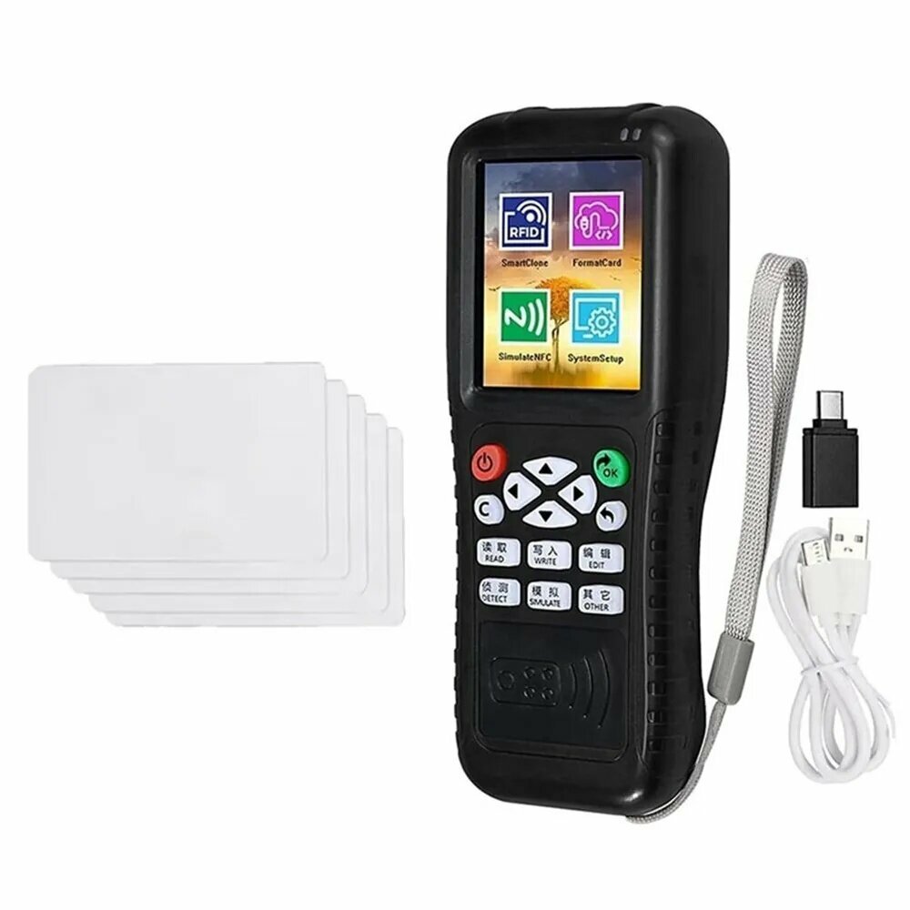 Считыватель смарт-карт X100 RFID NFC, записыватель + дубликатор 5 UID, программатор ID IC, копировщик зашифрованных ключей
