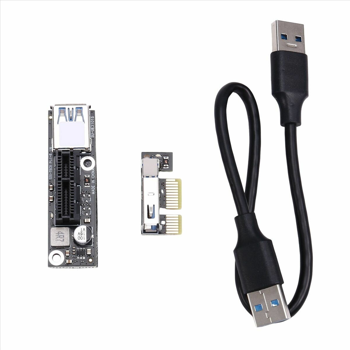 PCI-E 1X To 1X Удлинитель Переходник USB 3.0 Кабель Рабочий ризер для видеокарты для майнинга