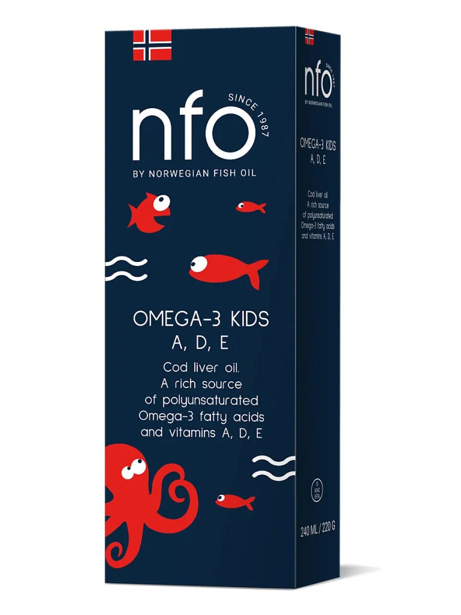 NFO Omega-3 Cod Liver Oil А, Д, Е Жир печени трески А, D, Е