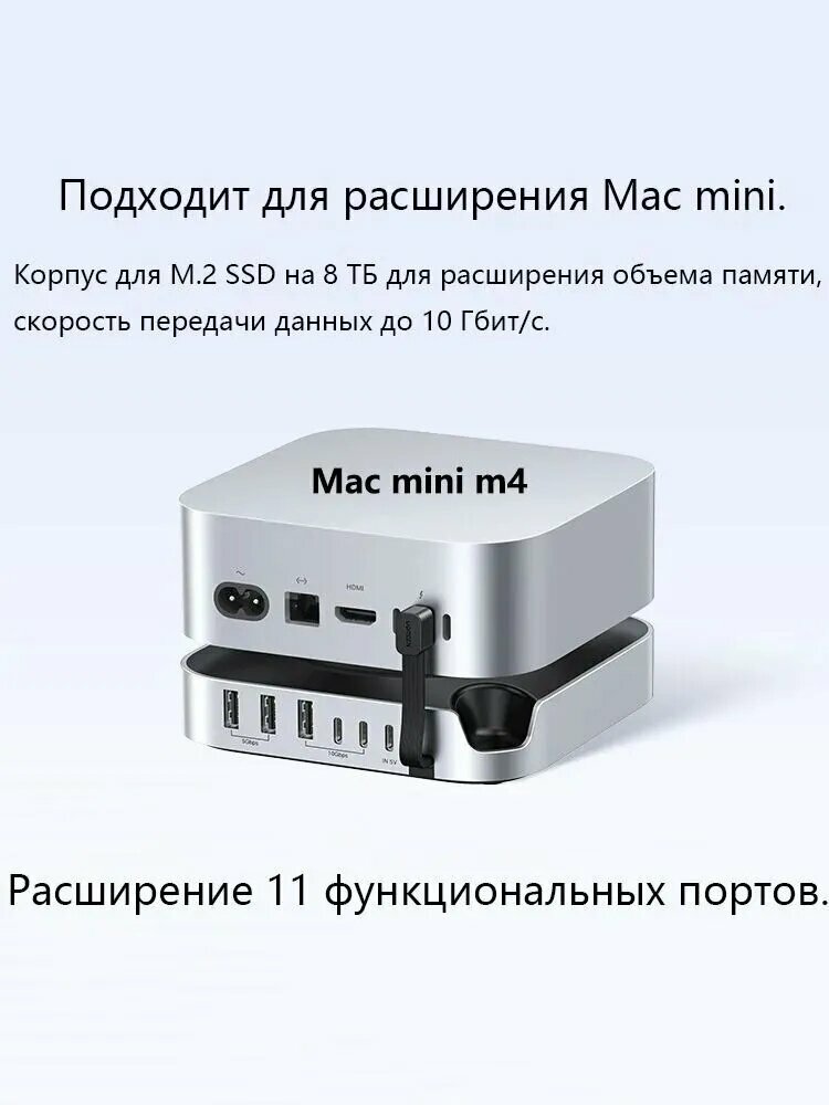 USB Док-станция для Mac Mini M4 Stand & Hub,