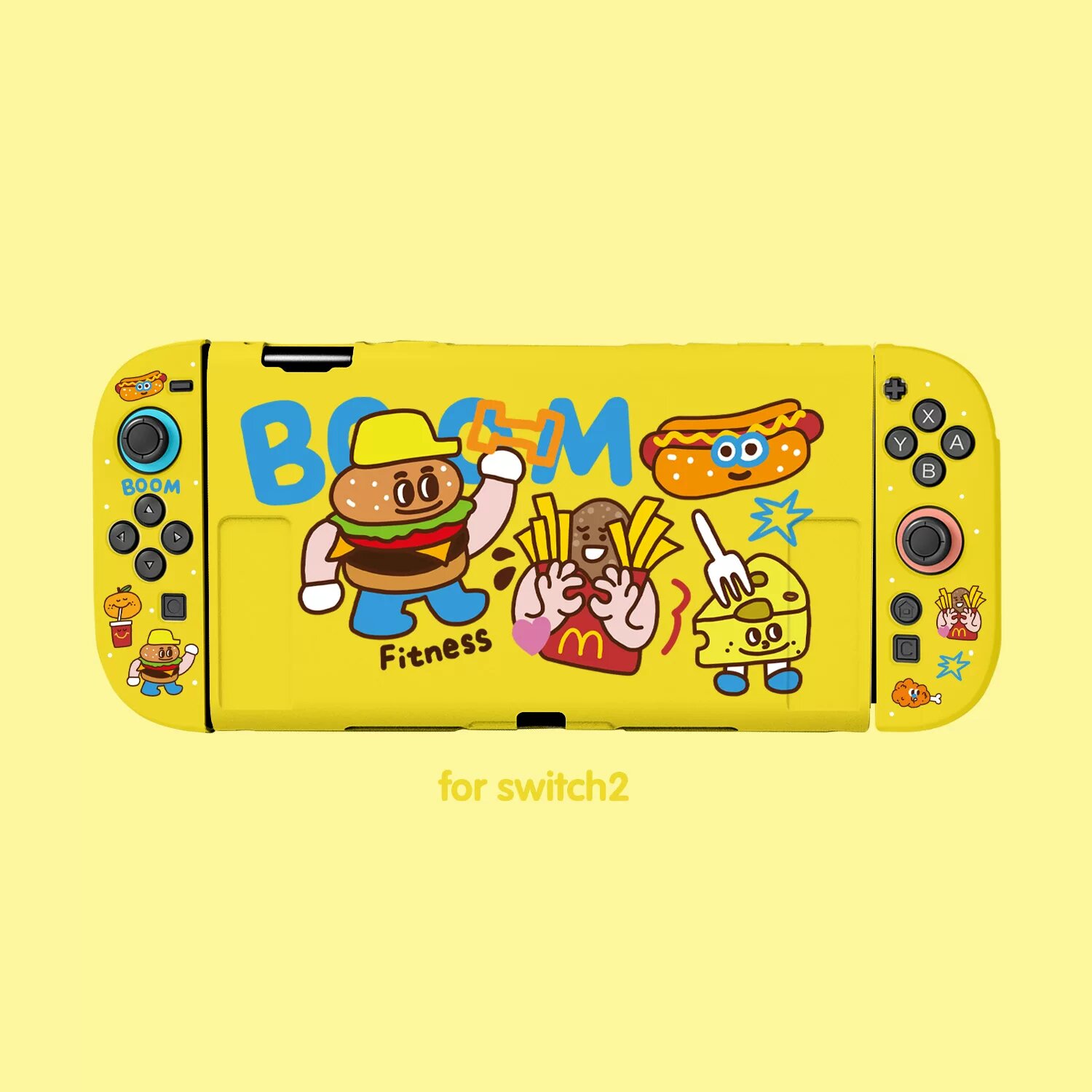 Защитный чехол для Nintendo Switch 2 с темой бургера и картофеля фри, мягкий чехол из ТПУ для OLED-модели игровой