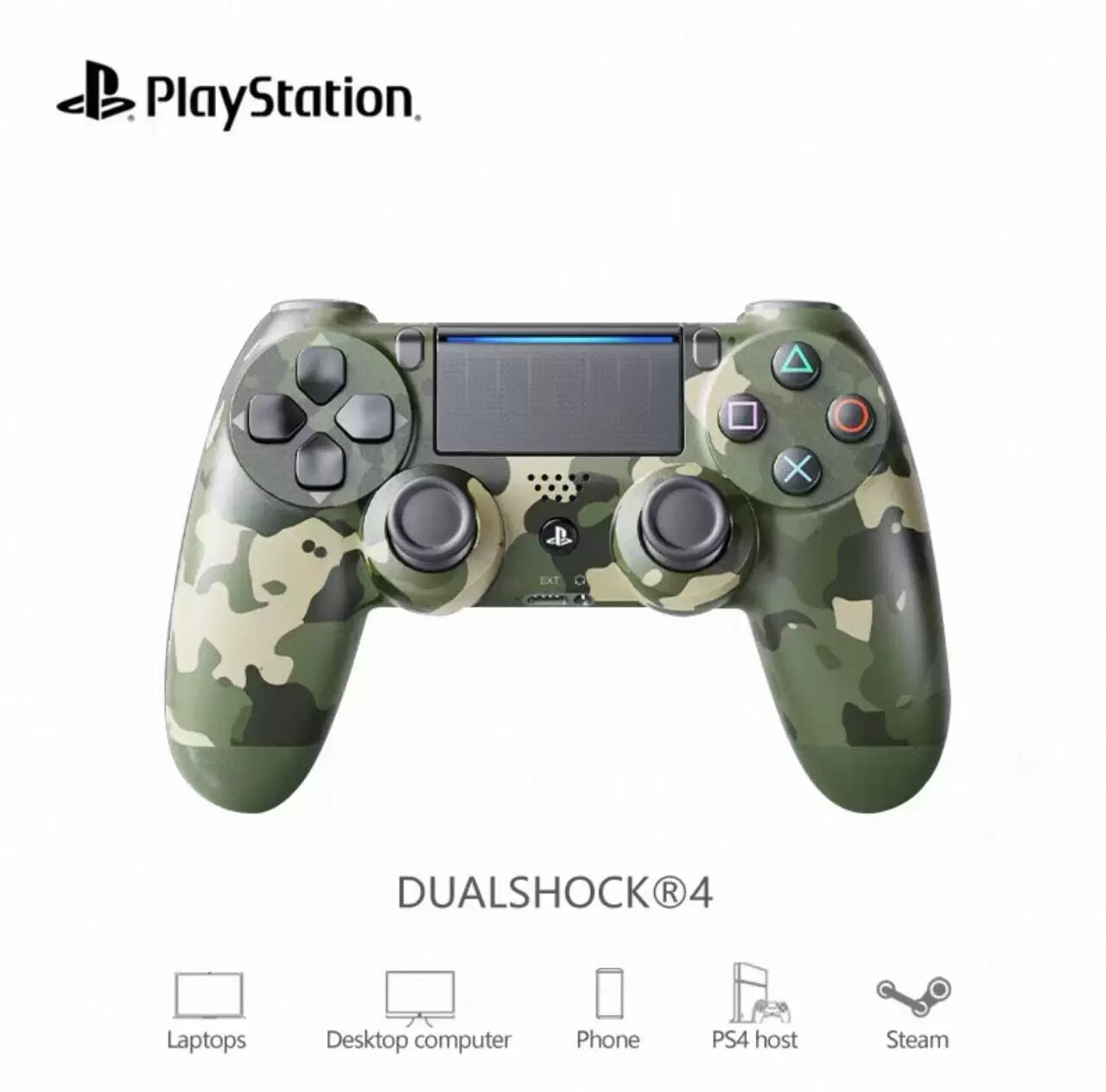 Официальный новый PS4 DualShock 4 беспроводной Bluetooth-контроллер для ПК и PlayStation - Камуфляж зеленый