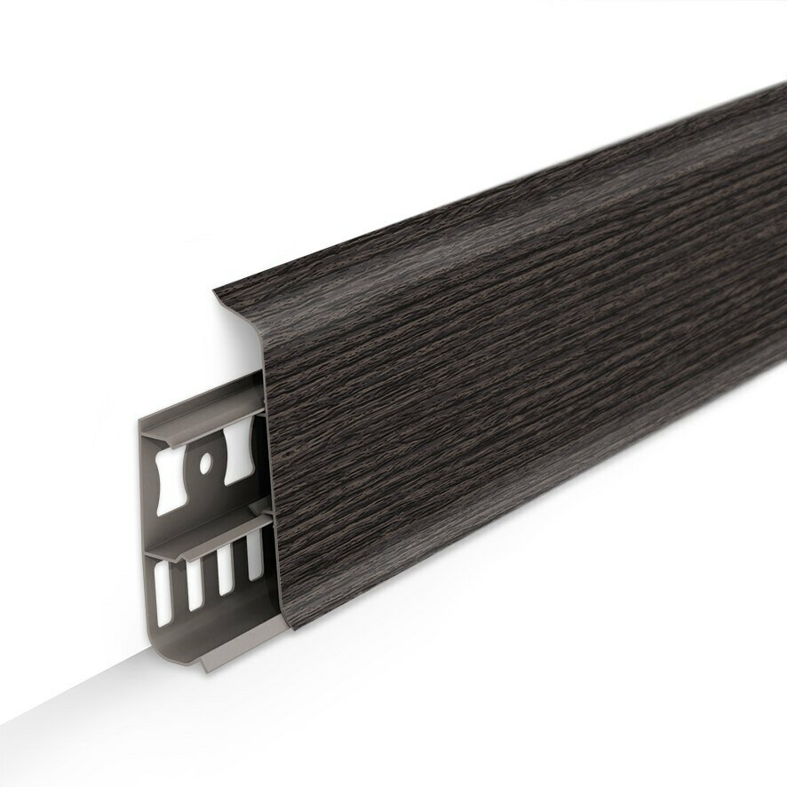 Пластиковый плинтус Идеал Деконика 85 мм Каштан серый 352, 1 шт.