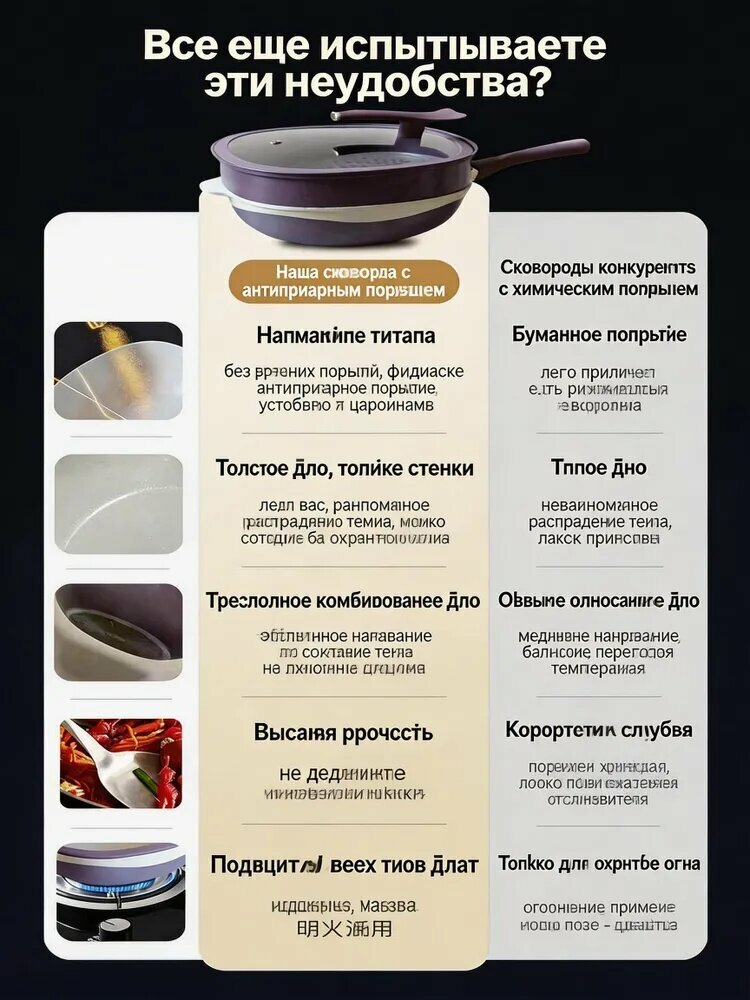 Компактный набор кастрюль и сковородок. Универсальное комбинированное дно для газа и индукции