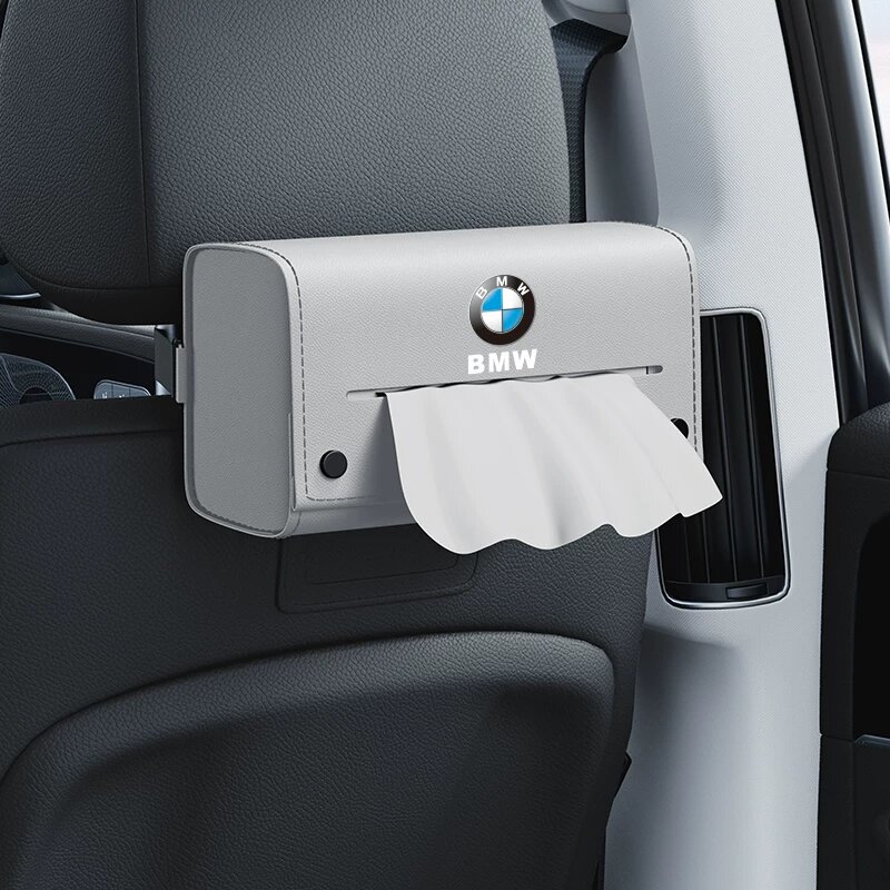 Магнитный держатель для салфеток в авто для моделей BMW: 3, 5, 1, 7 серии, X1, X3, X5 — белый