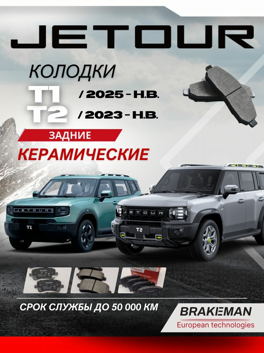 Задние тормозные колодки Джетур Т2 , Jetour Т1